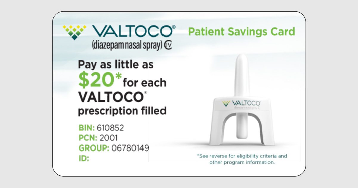 Savings and support | VALTOCO® (diazepam nasal spray) CIV